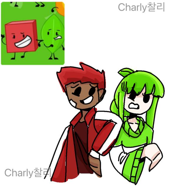 Leafy and blocky gijinkas - ibisPaint