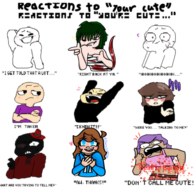 Reactions to you're cute - ibisPaint