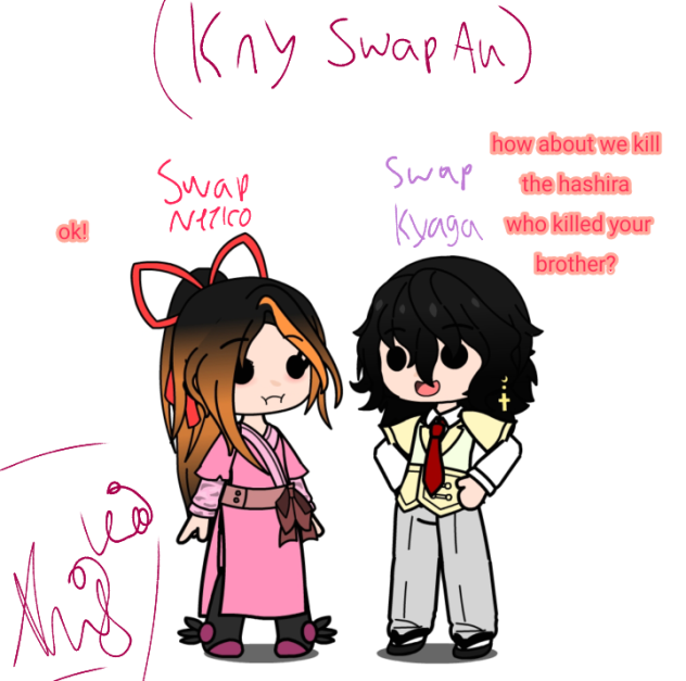 swap nezuko and Kagaya - ibisPaint