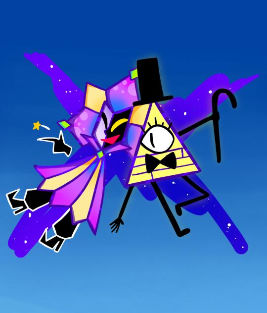 Dimentio and bill cipher - ibisPaint