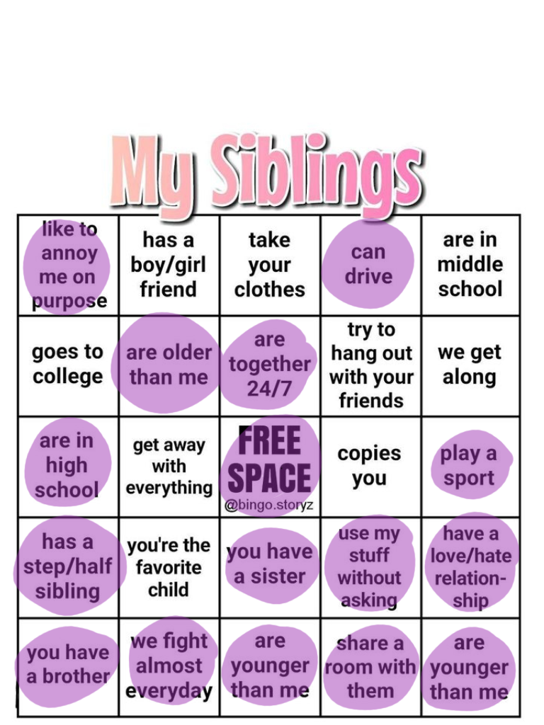 Sibling Bingo - ibisPaint
