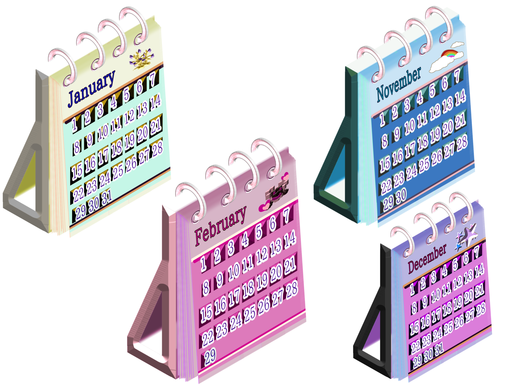 (Isometric) Calendar - ibisPaint