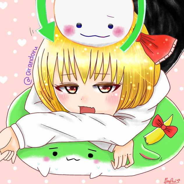 寝そべりルーミア すくすく白沢とFREEDOM DiVE↓添え - ibisPaint