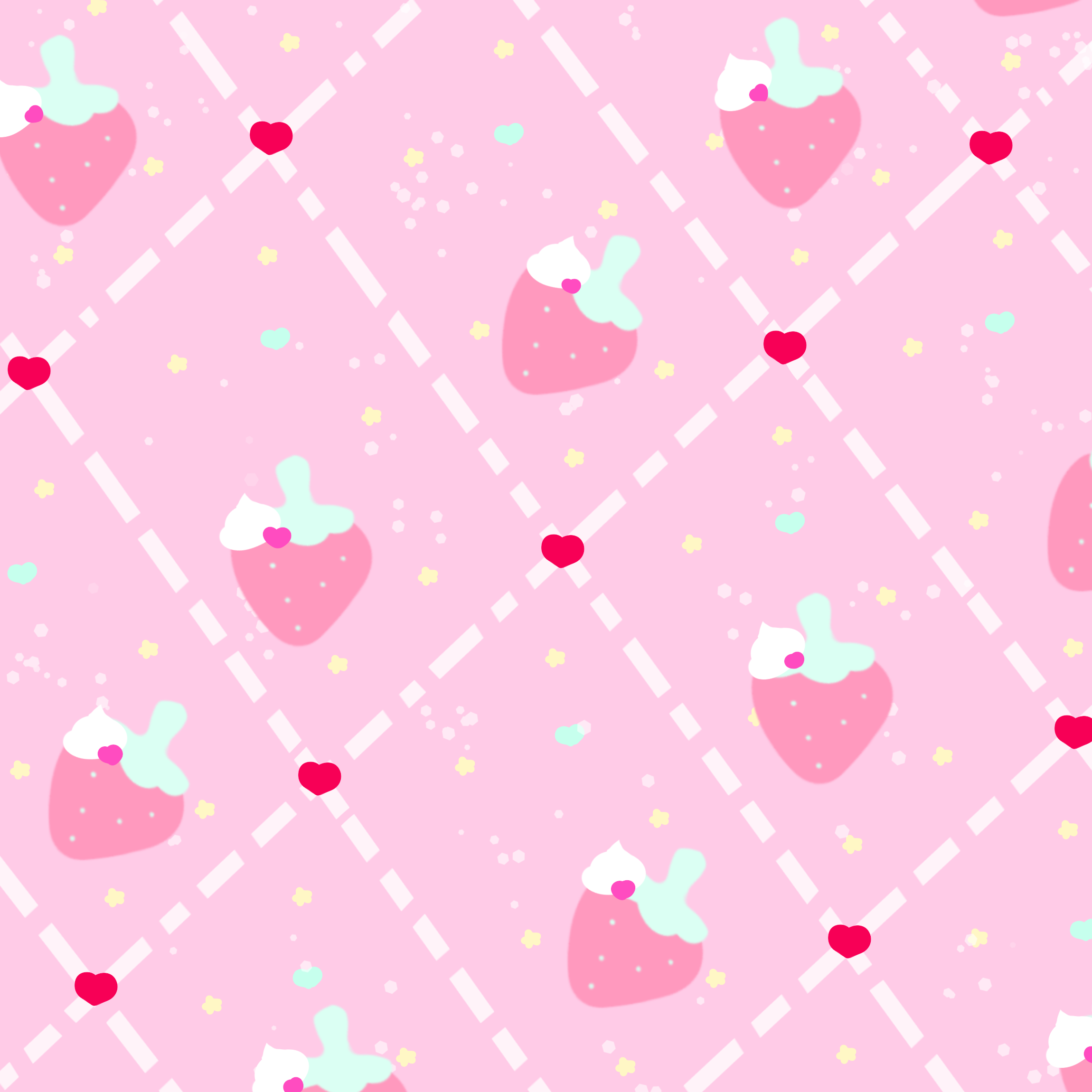 Strawberry cream cute background - ibisPaint