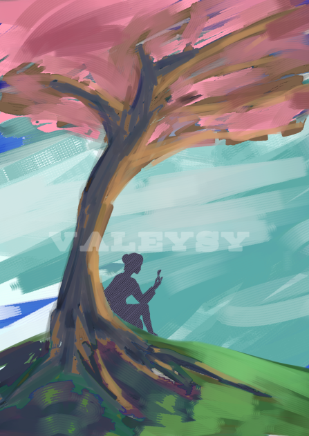 Tree and girl - ibisPaint