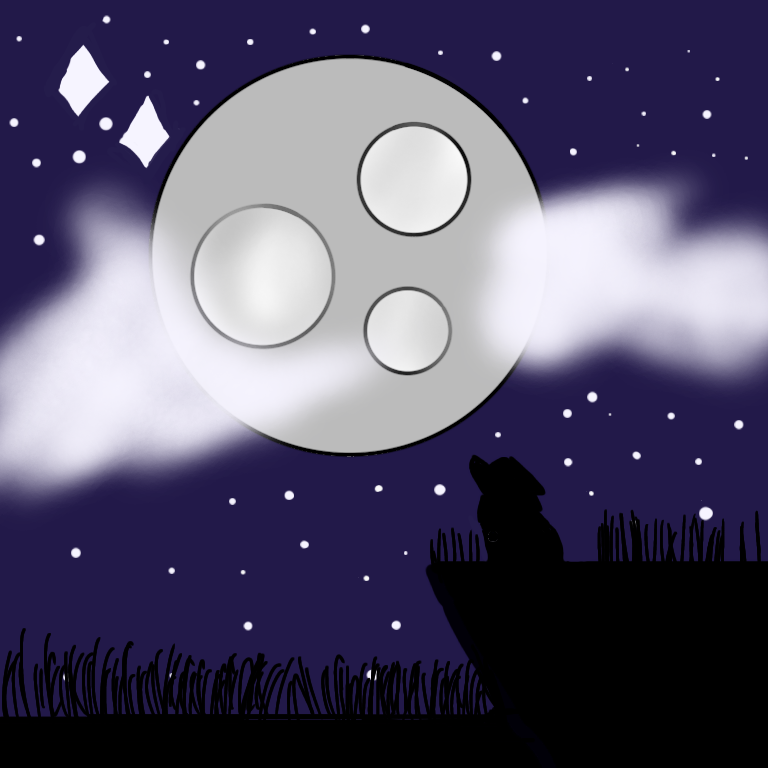 Wolf Howling at the Moon - ibisPaint