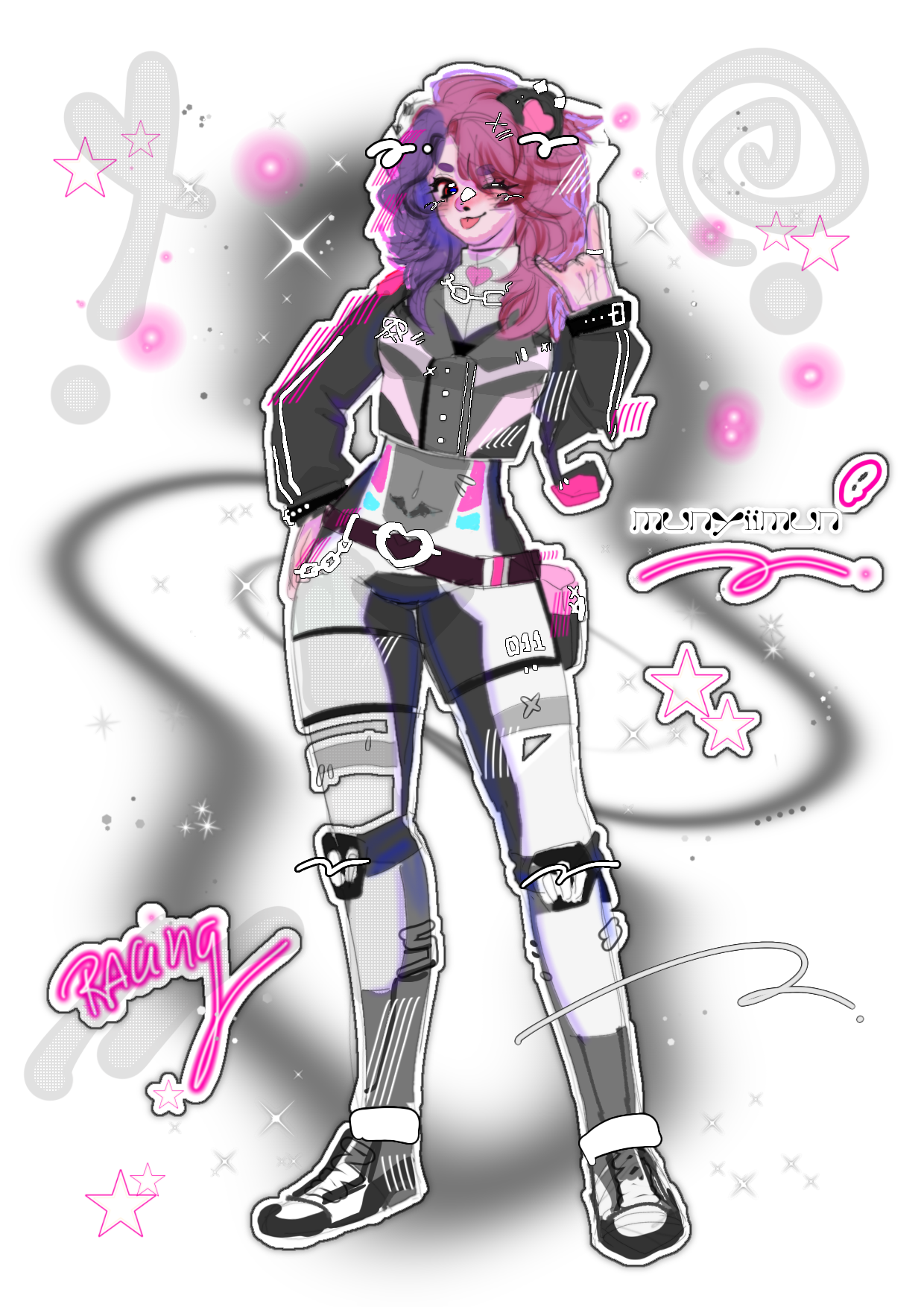 munnie racing outfit 🩷🐼🏍 - ibisPaint