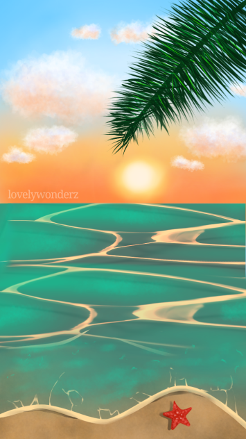 Beach sunset - ibisPaint