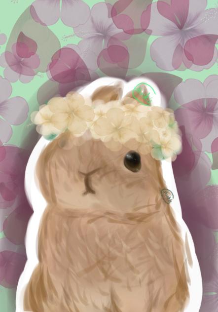 Bunny With Flower Crown - ibisPaint