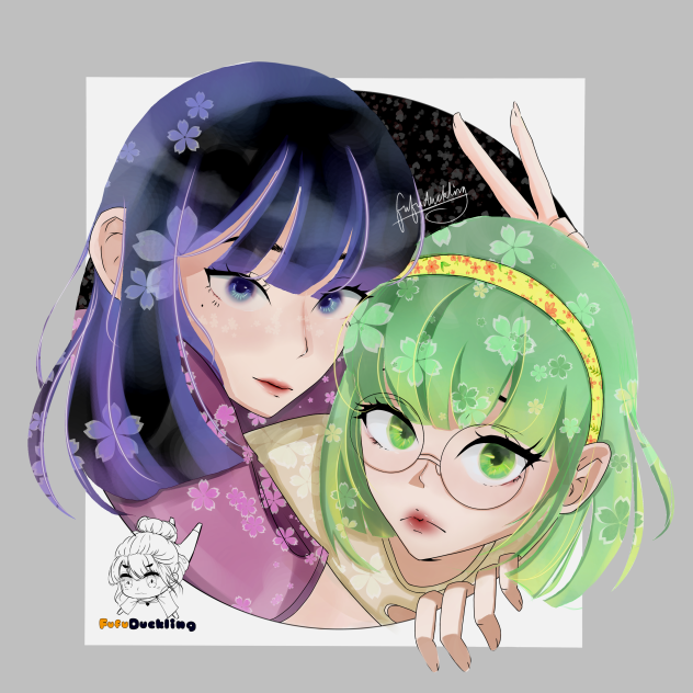 Two Girls In A Circle - ibisPaint