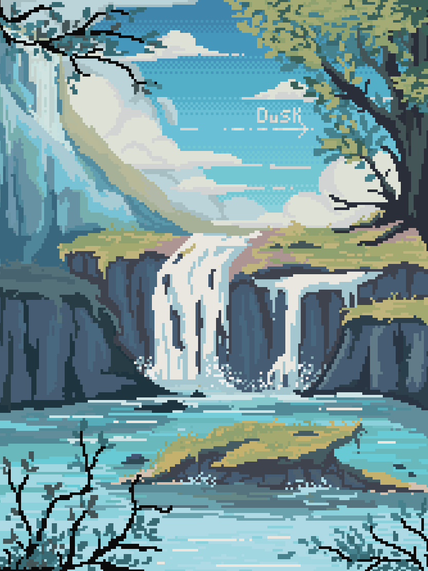 Pixel waterfalls - ibisPaint