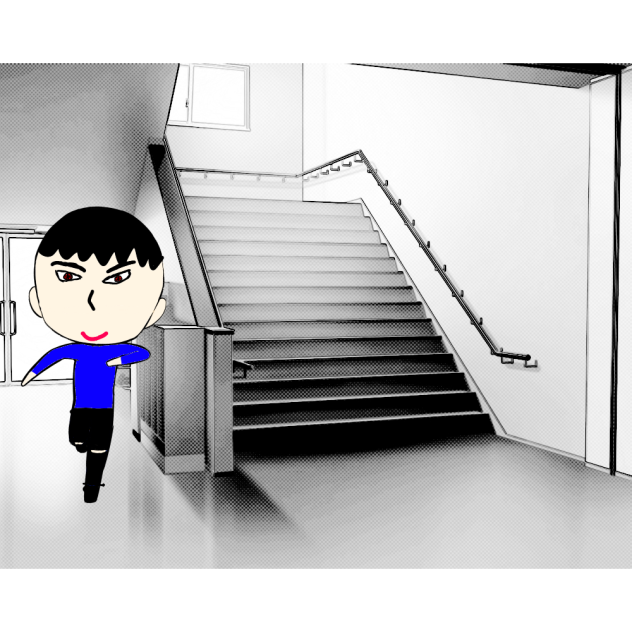 I am running in the school hallway - ibisPaint