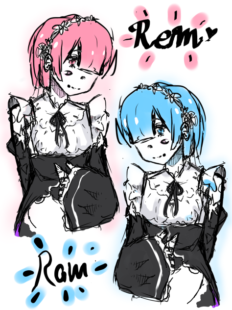 Re zero Rem Ram - ibisPaint