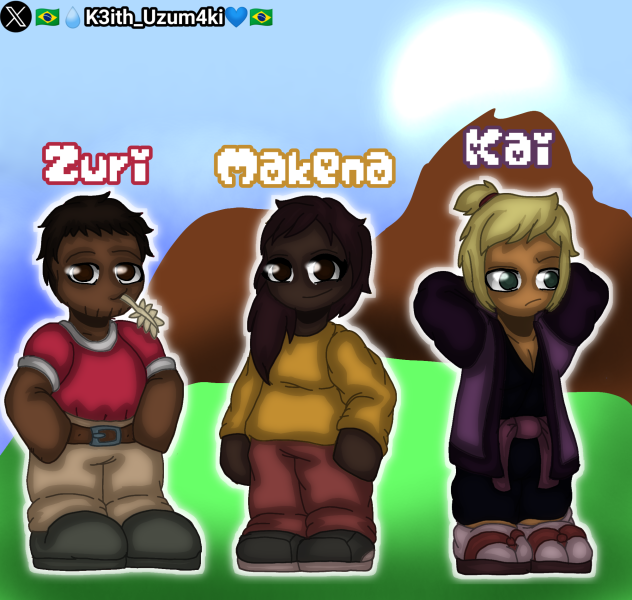 Zuri, Makena and Kai - Minecraft Ocs - ibisPaint