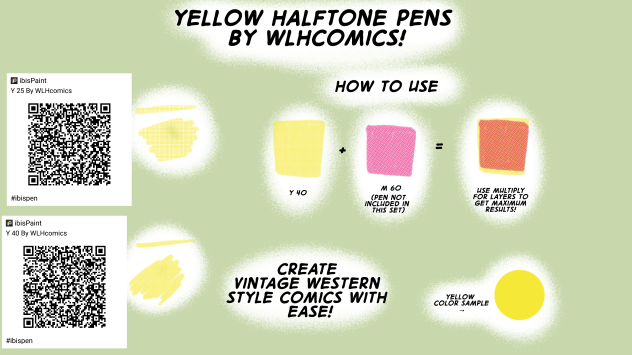 Yellow Halftone Pens - ibisPaint