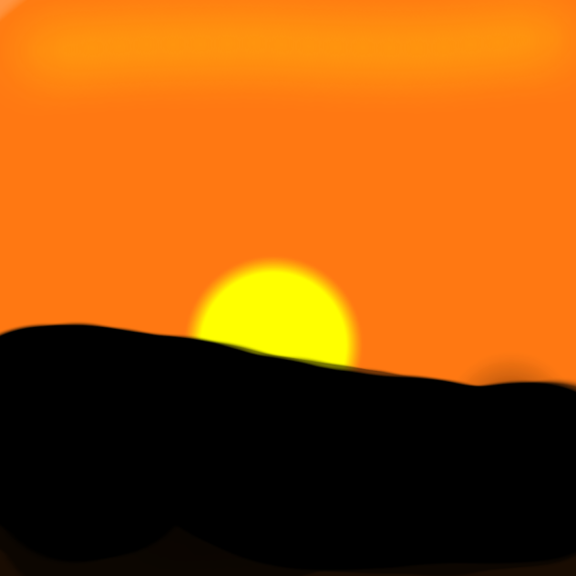 sunset over the hills - ibisPaint