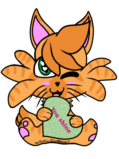 Conversation Heart Orange Tabby Kitten ( - ibisPaint