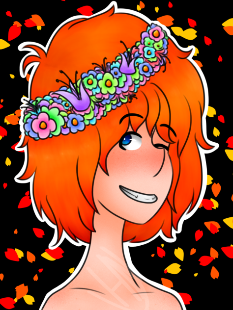 Flowery Orange Smile - ibisPaint