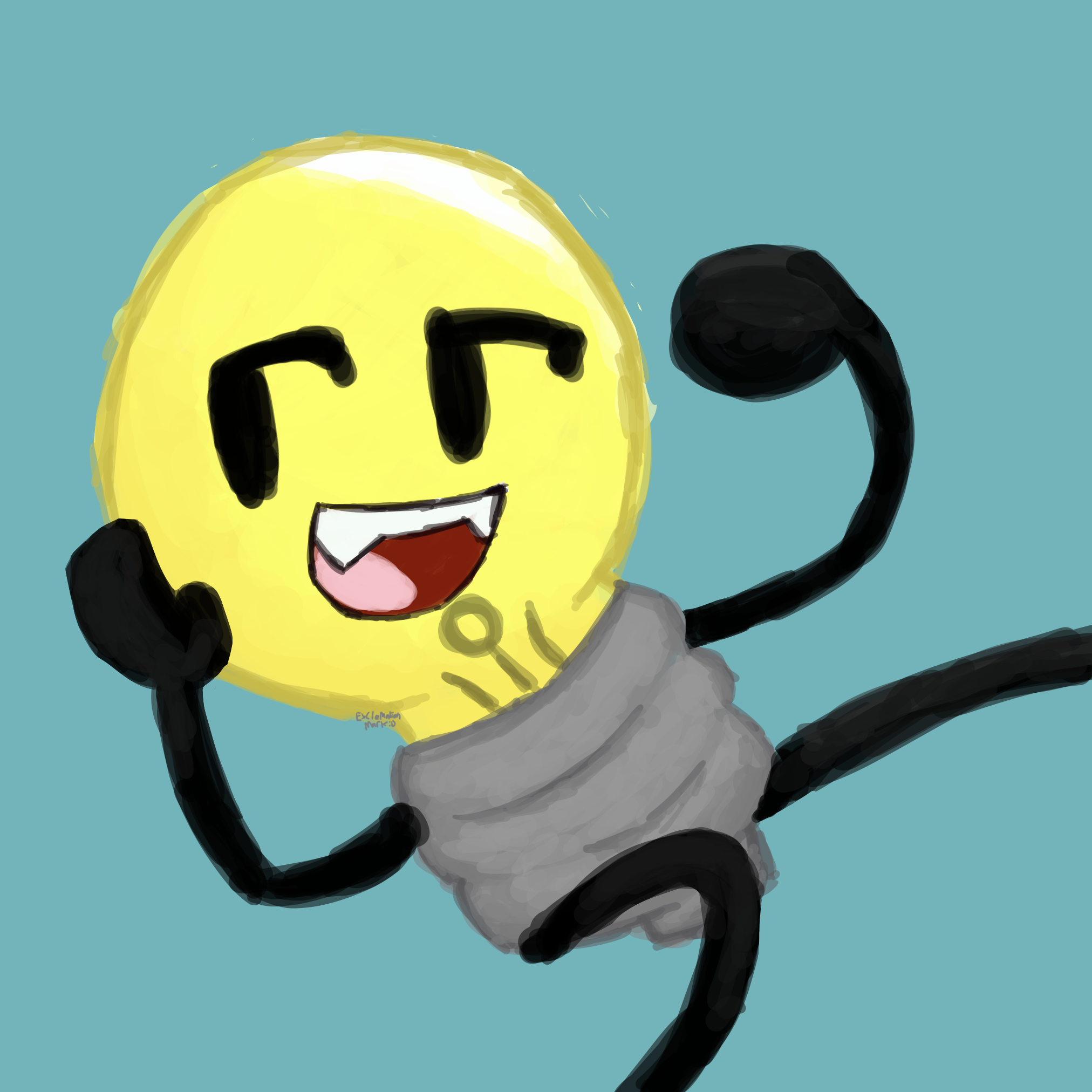 Trying out a new style on Lightbulb XP - ibisPaint