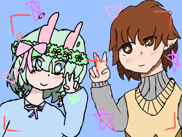 Clover schlover selfie with Ezra - ibisPaint