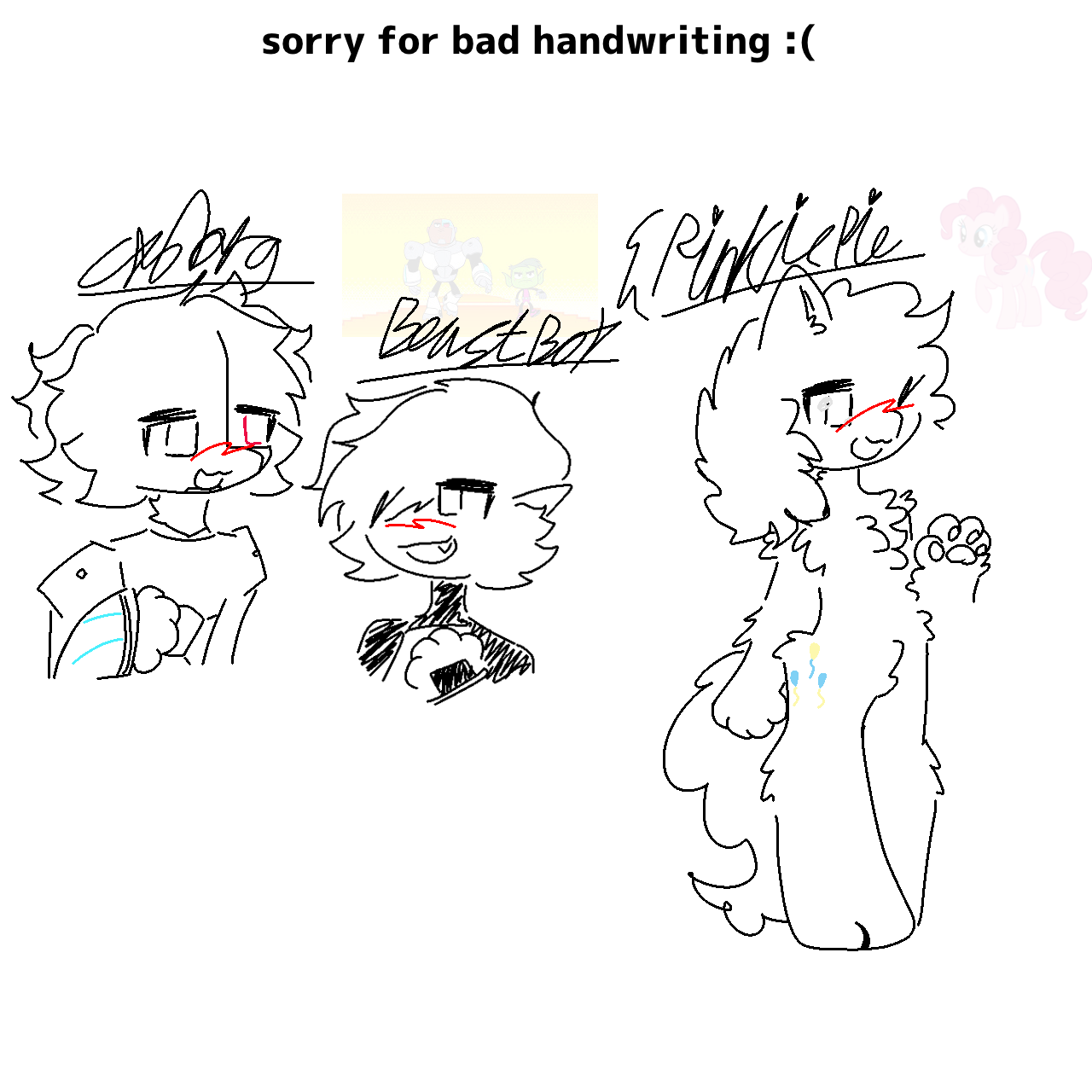 cyborg, beast boy, pinkie pie - ibisPaint