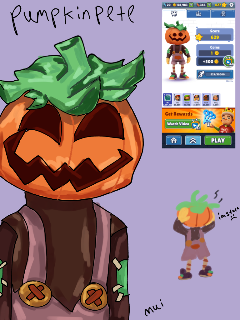 Pumpkin Pete from subway surfers - ibisPaint