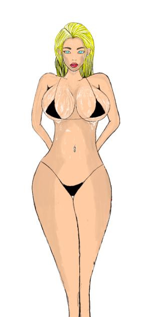 sexy girl Black bikini - ibisPaint