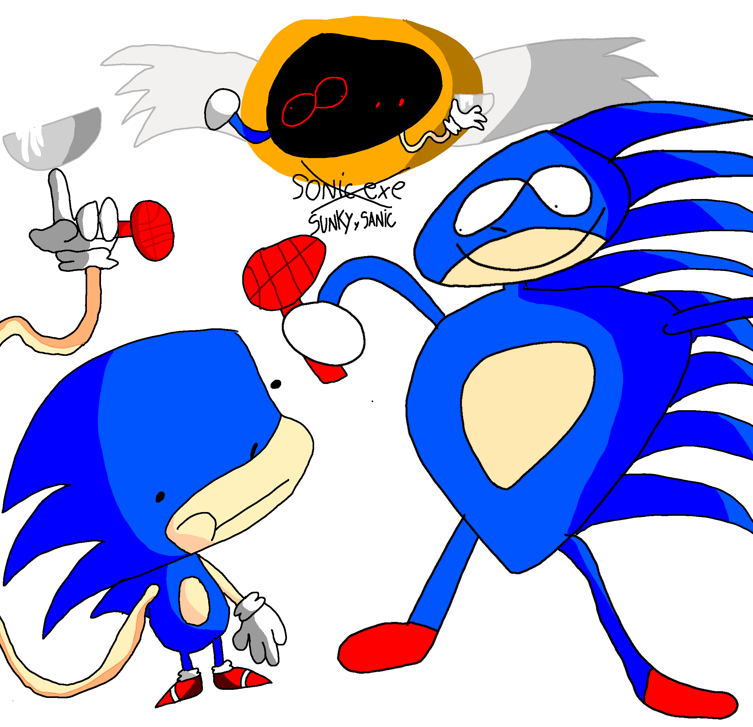 (Sonic. exe 0.3 fnf) sunky vs sanic - ibisPaint