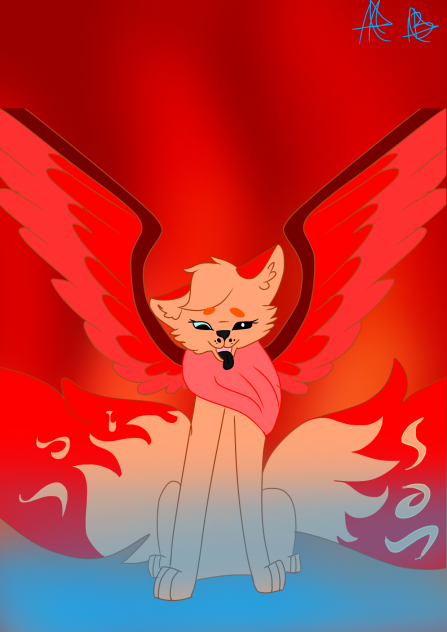 fire wolf tailed - ibisPaint