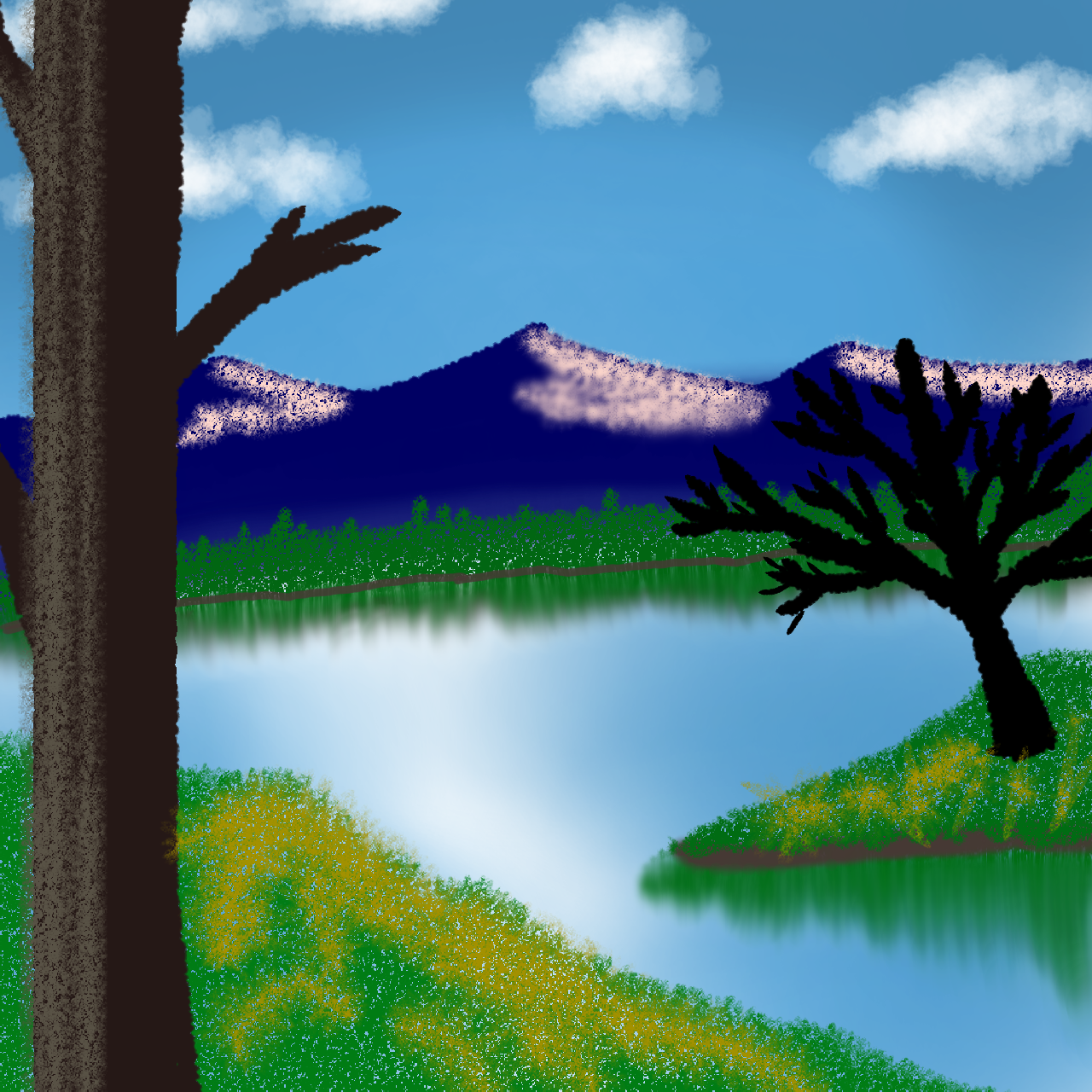 Another Cartoon-ish Landscape - ibisPaint
