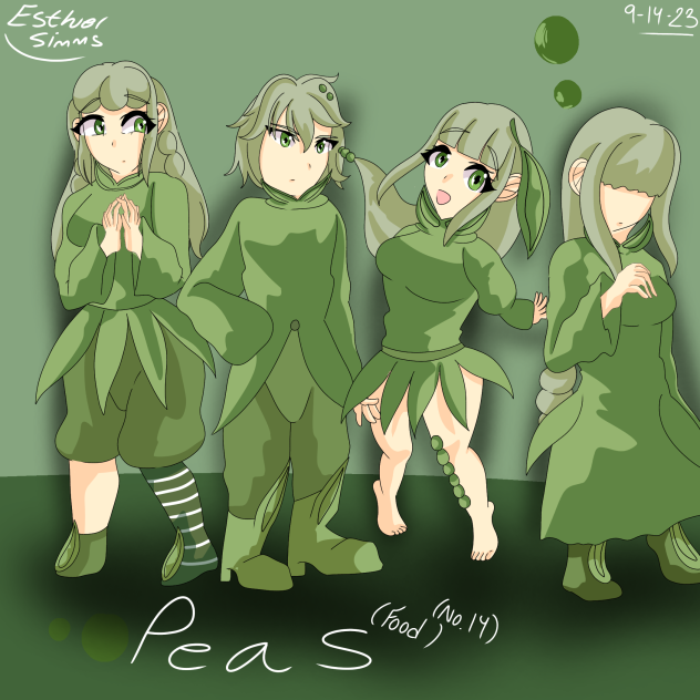 Peas 🫛 [Food as people 14] [RANDOM] - ibisPaint