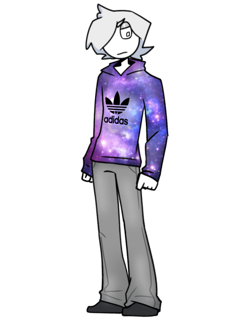 white emo boy with galaxy hoodie - ibisPaint